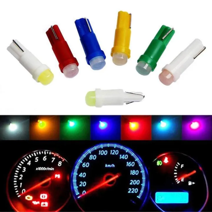 10Pcs DC 12V Car LED Bulb T5 1SMD Car Cob LED Instrument Light ...