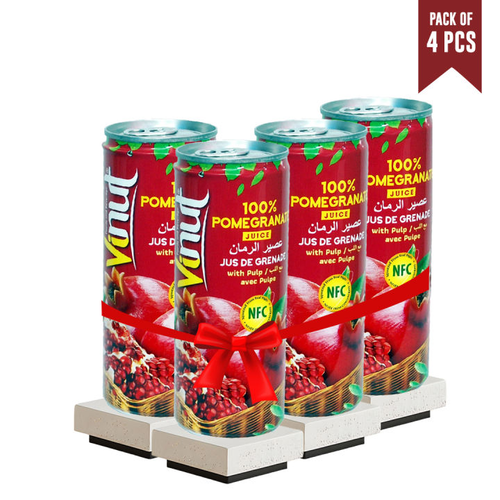 Vinut Pomegranate 100% Fruit Juice With Pulp 230ml Pack Of 4pcs | Daraz ...