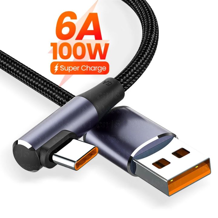 CASIFY G1 6A 120W Elbow Cable USB to Type C Cable 90 Degree Type C ...