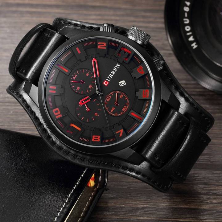 CURREN 8329 Luxury Men Sport Quartz Watch-Black | Daraz.com.bd