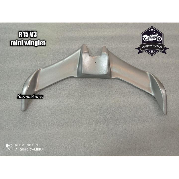 Motorcycle Front Winglet For YAMAHA R15 V3 Mini Winglet (Silver ...