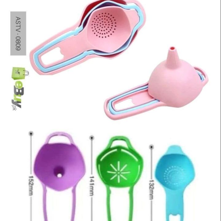 Set 3 Function Set Tea Drain Spoon / Funnel / Egg Yolk Filter Spoon Egg ...