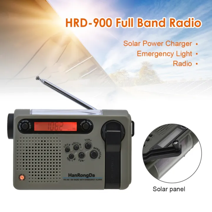 Car Radio 2000mAh Portable Solar Hand Crank Radio Phone Charger LED ...