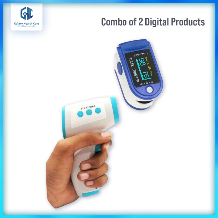 Combo OLED Fingertip Pulse Oximeter Infrared thermometer | Daraz.com.bd