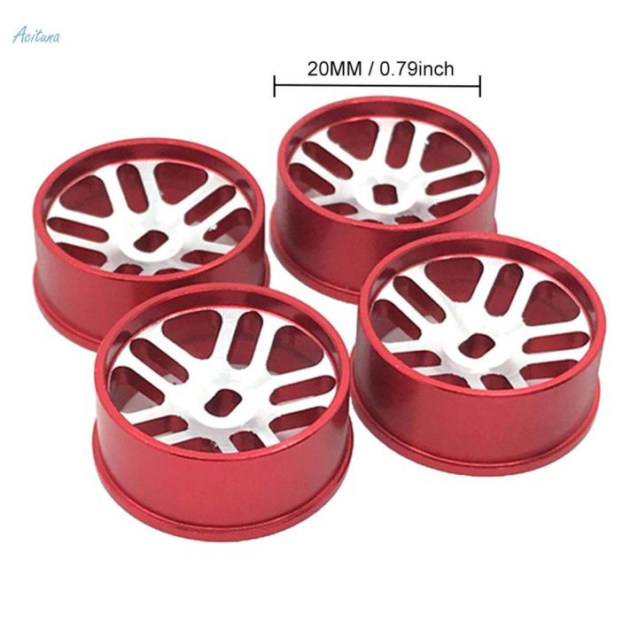 4Pcs Metal Wheel Rim Set Fit for WLTOYS K969 K979 K989 1/128 RC Car Red ...