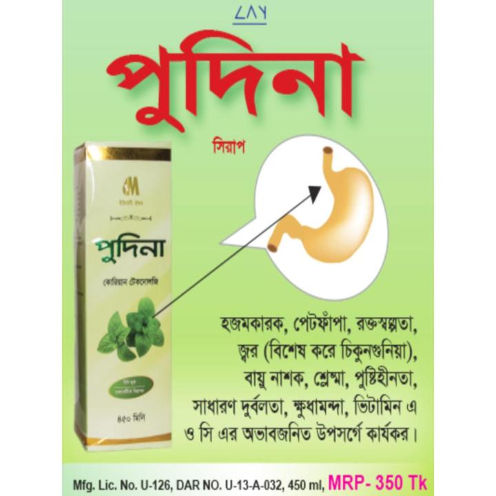 Pudina Serap L Mint Syrup 1 ml | Daraz.com.bd