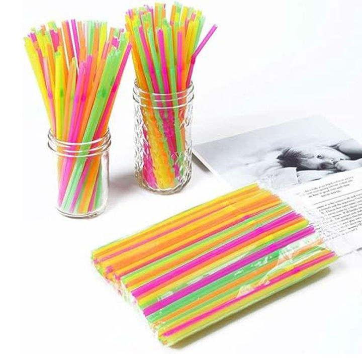 Straws Flexible juice Pipe - 100pcs Multicolor | Daraz.com.bd
