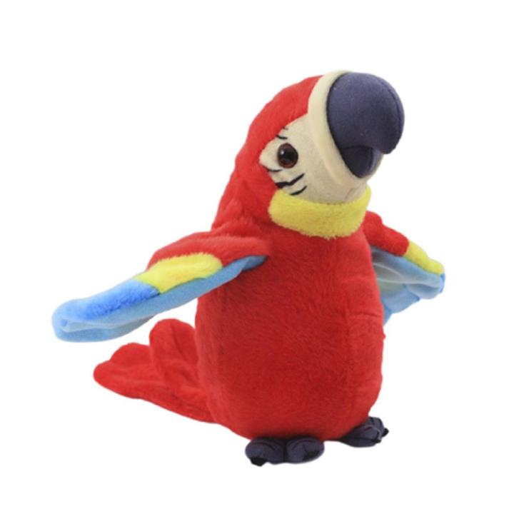 Cute Electric Talking Parrot Plush Toy Speaking Record Repeats Waving ...