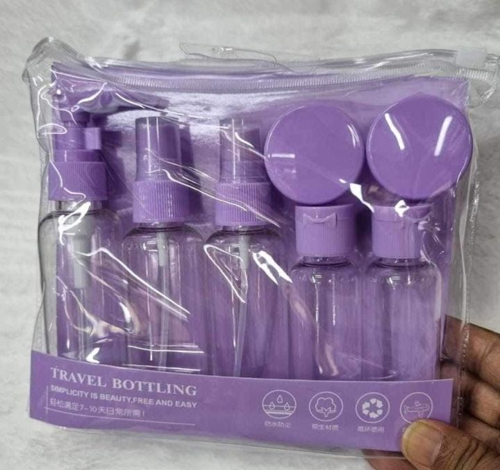 Travel Bottles 6Pcs Set Plastic Pressing Spray Bottle Travel Kit ...