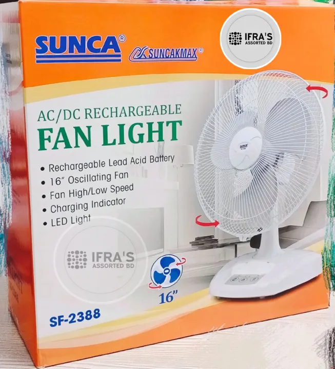 Sunca Rechargeable 16” AC/DC Fan Light | Daraz.com.bd