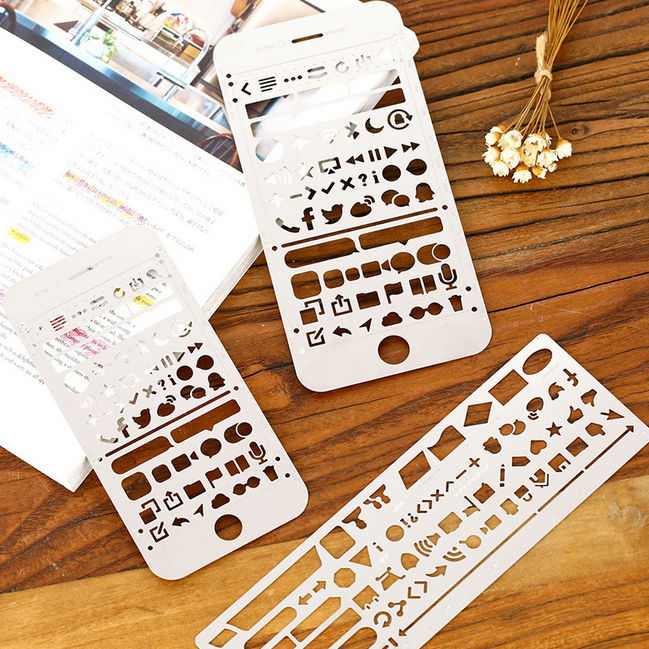 【Nine Dan Store】Creative phone 6/6s Plus UI Cutout Drawing Stencils ...