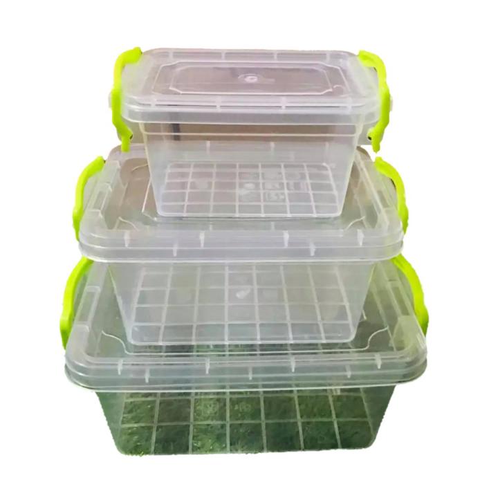 Plastic Fair Food Storage Box Container With Lid - 3pcs Set 1500ml ...