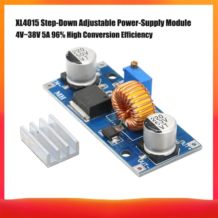 XL4015 Step-Down Adjustable Power-Supply Module 4-38V 5A High Conversion Efficiency Low Ripple ...
