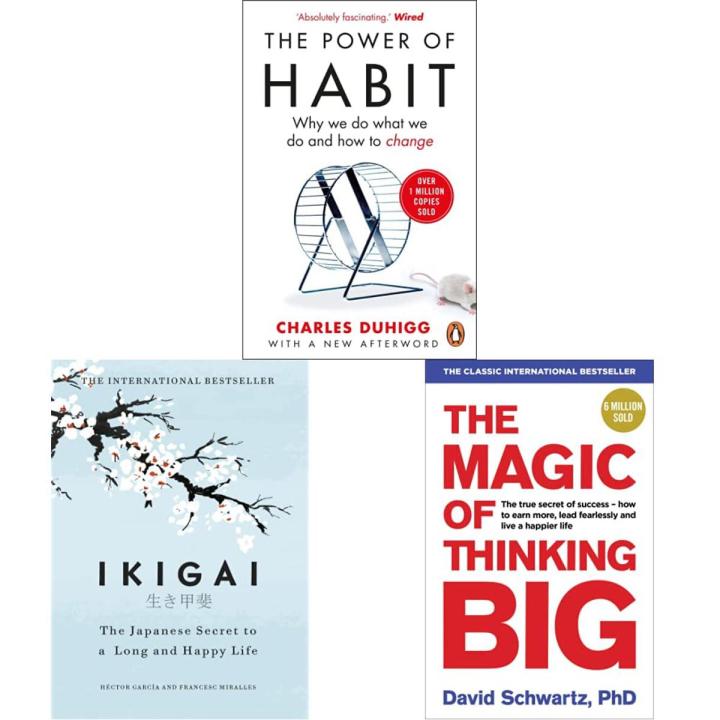 The Power of Habit+The Magic of Thinking Big+Ikigai(Set of 3books ...