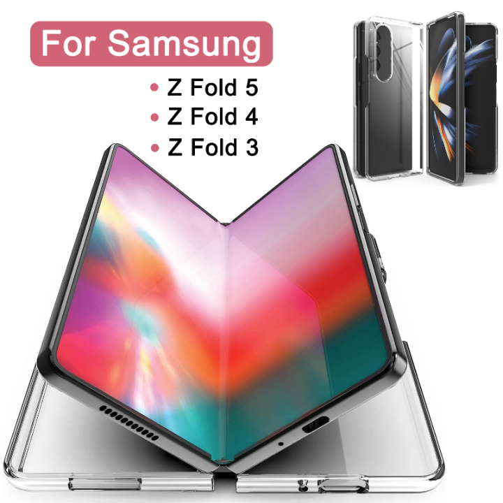 For Samsung Galaxy Z Fold2 3 4 5 Hard Premium Transparent Crystal Clear ...