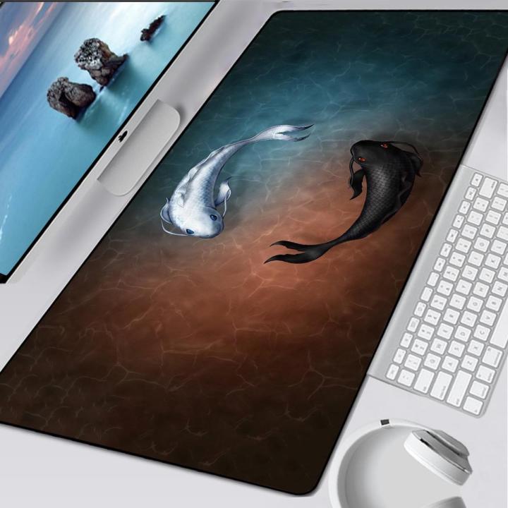 DIY Mouse Pad Yin Yang HD Pattern Anime Large Computer Mousepad Fish ...