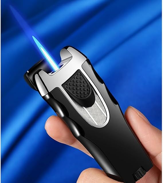 SAFWEL Straight blue flame lighter pull-down electronic ignition ...