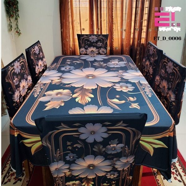 3D Print Dining table Cloth runner and 06 pieces chair cover Full Set ...