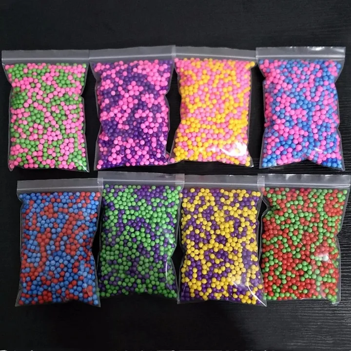 7-9mm 13g Bleeding Colour Polystyrene Styrofoam Beads For Slime Color ...