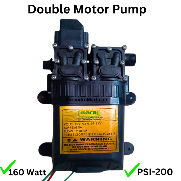 Durable High Pressure Diaphragm Water Pump DC 12V 120W High Pressure ...