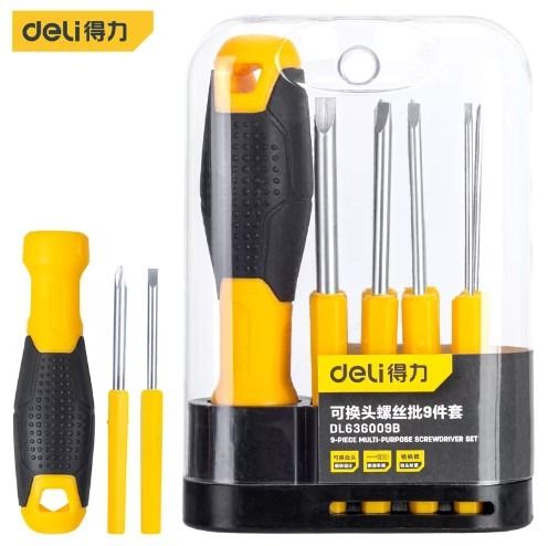 Deli DL636009 Multi-Purpose Screwdriver Set - 9pcs Set (8in1) | Daraz ...