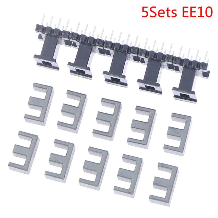 5Sets New EE10 4 with 4pin Transformer Bobbin PC40 Ferrite Core Vertical Encounter | Daraz.com.bd