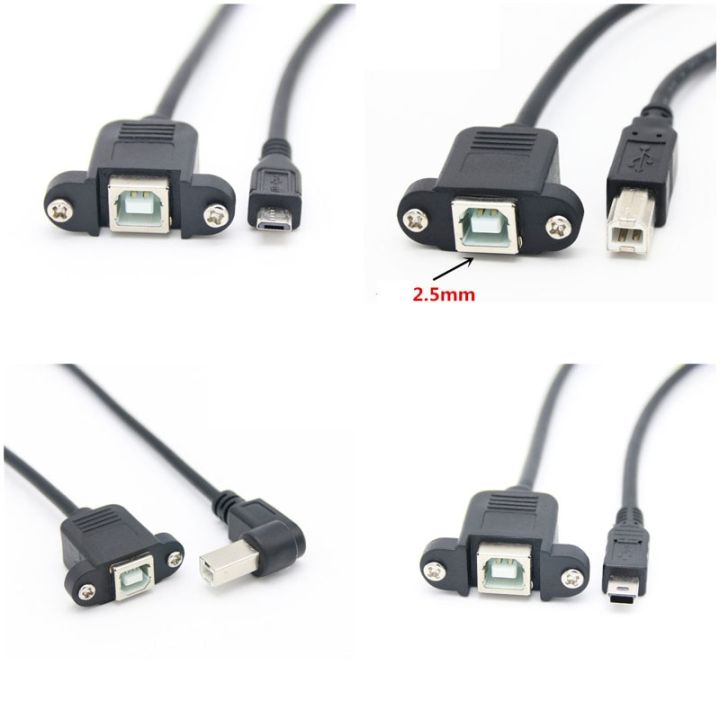USB 2.0 B Male to USB B Female Printer Panel Mount to Micro usb Mini ...