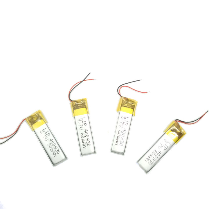 Small LiPo battery 400930 75mAh Li ion polymer rechargeable mini 3.7V ...