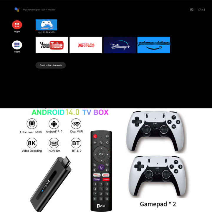 Android TV and Game Stick 8K ULTRA HD Voice Control TV98 TV Stick ...