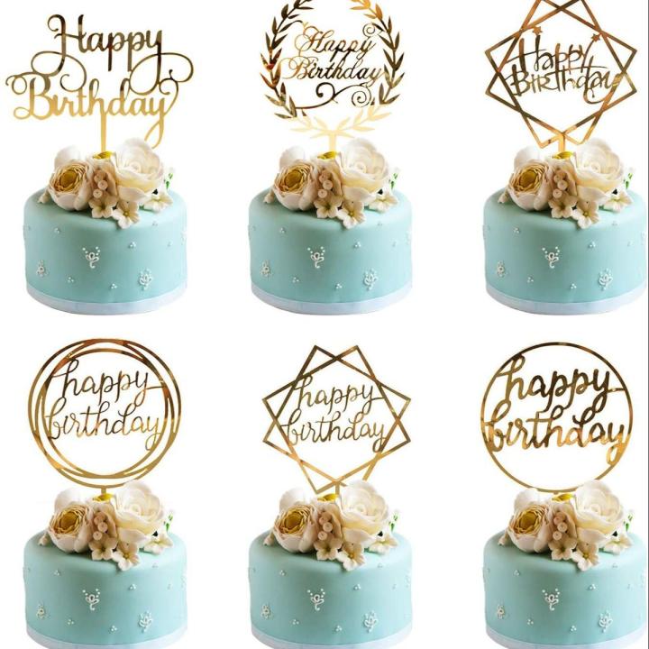 Happy Birthday Cake Topper [Design Randomly Selected] | Daraz.com.bd