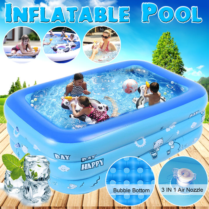 Rectangle Quick Set Inflatable Pool Above Ground Swimming Pool Kids ...