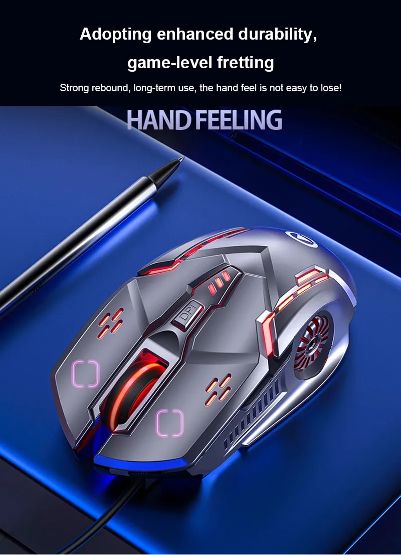 G5 Mute Wired Gaming Mouse RGB Backlight Mechanical Silent Mouse 6 Key ...