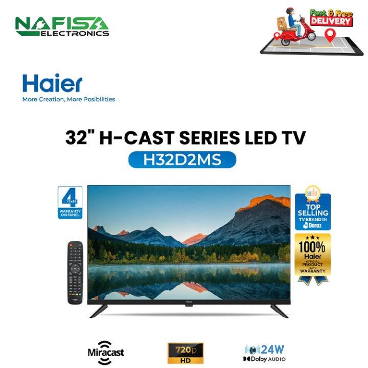 Haier 32" HD Ready Miracast LED TV (H32D2MS) | Daraz.com.bd