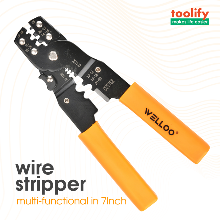 Welloo 7inch 180mm Multifunctional Punch Wire Stripping Pliers Cutting ...