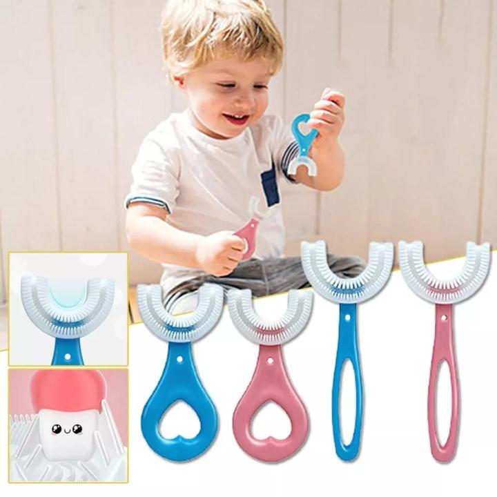 Baby Toothbrush Children 360 Degree U-shaped Child Toothbrush Teethers ...