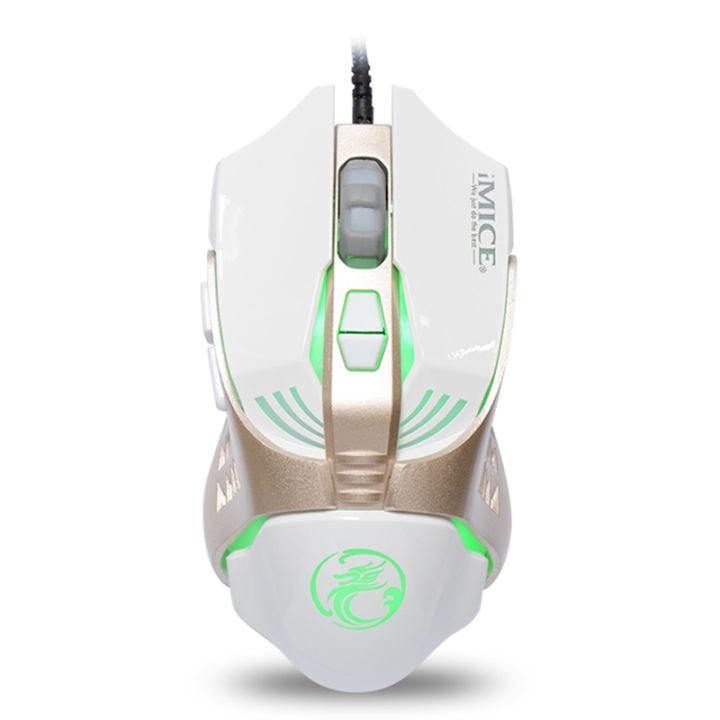 iMICE V5 USB 7 Buttons 4000 DPI Wired Optical Colorful Backlight Gaming ...