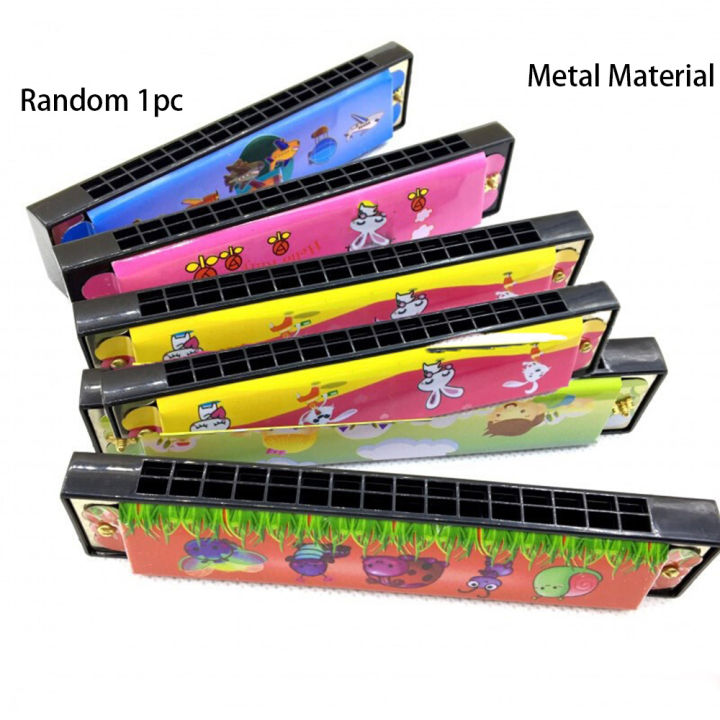 【Yibei Fairy Tale Toy City】1pcs Funny Wooden/Metal Painted Harmonica ...