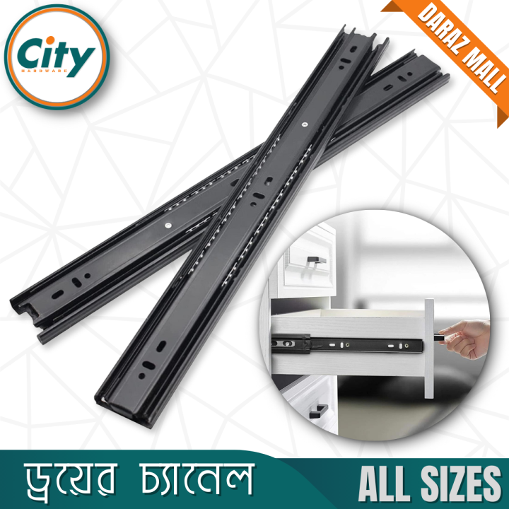 1 Pair Drawer Slider Ball Bearing Slider Full Extension Side Mount ...