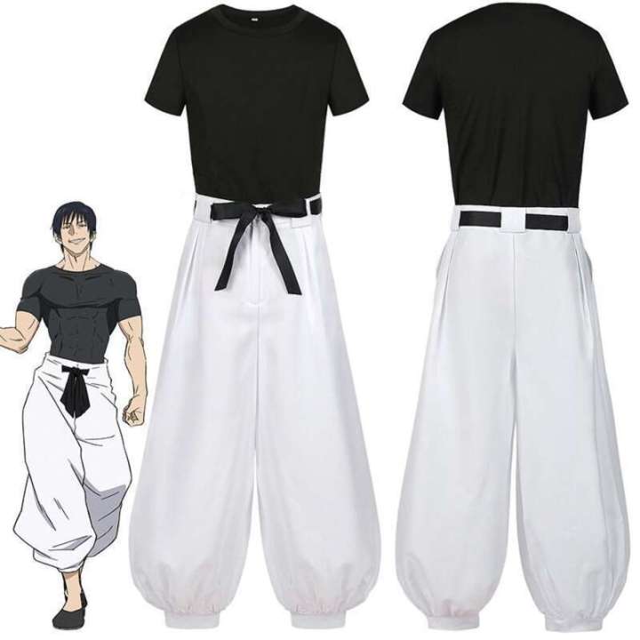 The first short wig Toji Fushiguro anime black set Jujutsu uniform ...