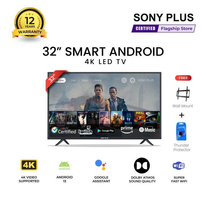 Sony Plus 32 inch Smart Android LED TV Full HD 4K Supported Television ...