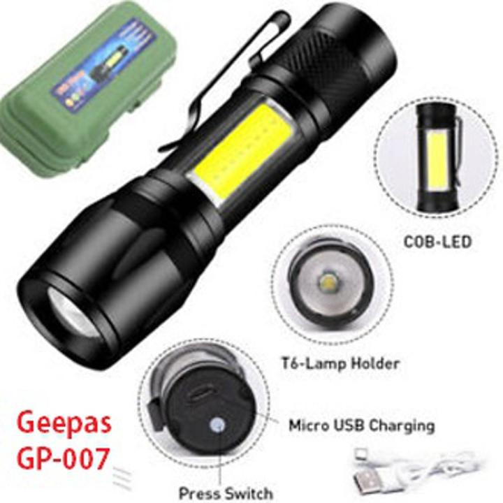 HAND Geepas GP-009 Rechargeable Portable LED Flashlight (Zoom) | Daraz ...