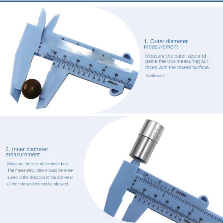 [Special offer]♬ 0-150mm Plastic Double Scale Vernier Caliper Depth ...