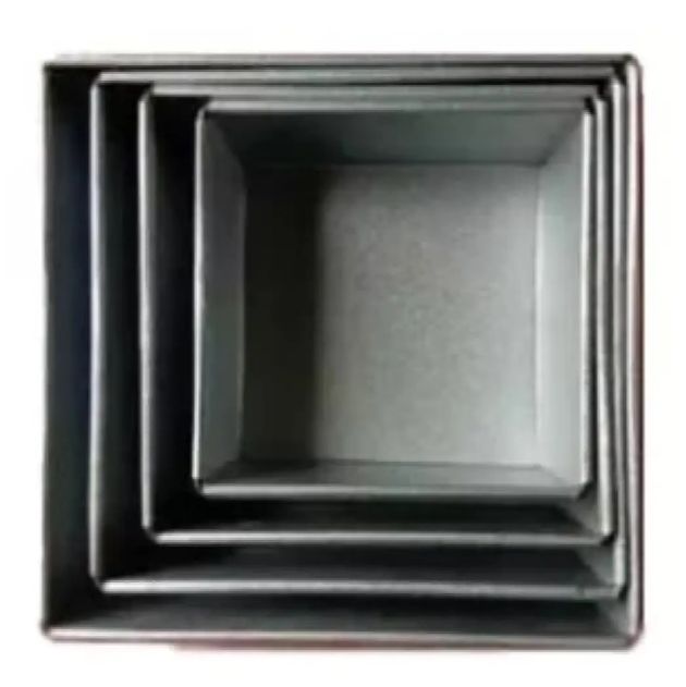 4Pcs Square Shape Cake Mold, Aluminum Round cake mold 4pis set, Make ...