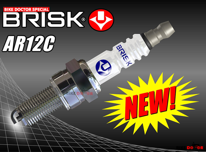 BRISK SUPER RACING AR12C SPARK PLUG LONG THREAD for Motorcycle (Made in ...