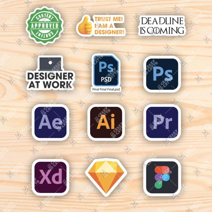 Designer Sticker Pack 1 Laptop Mobile Vinyl Waterproof Sticker ...