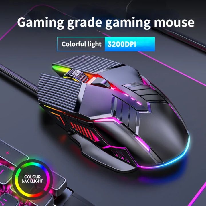 3200DPI Ergonomic Wired Gaming Mouse USB Computer Mouse Gaming RGB ...