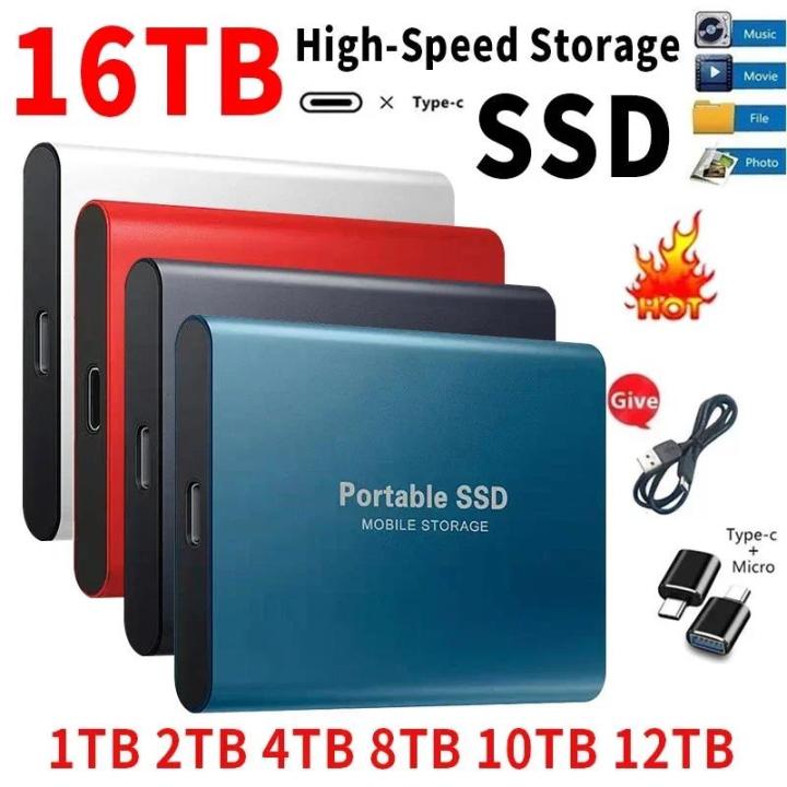 Portable SSD 1TB/2TB External Solid State Drive USB 3.0/Type-C Hard ...