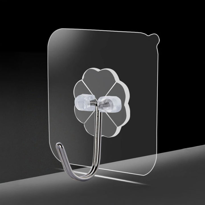 24Pcs Hanger Hook Transparent Strong Self Adhesive Door Wall Hangers ...