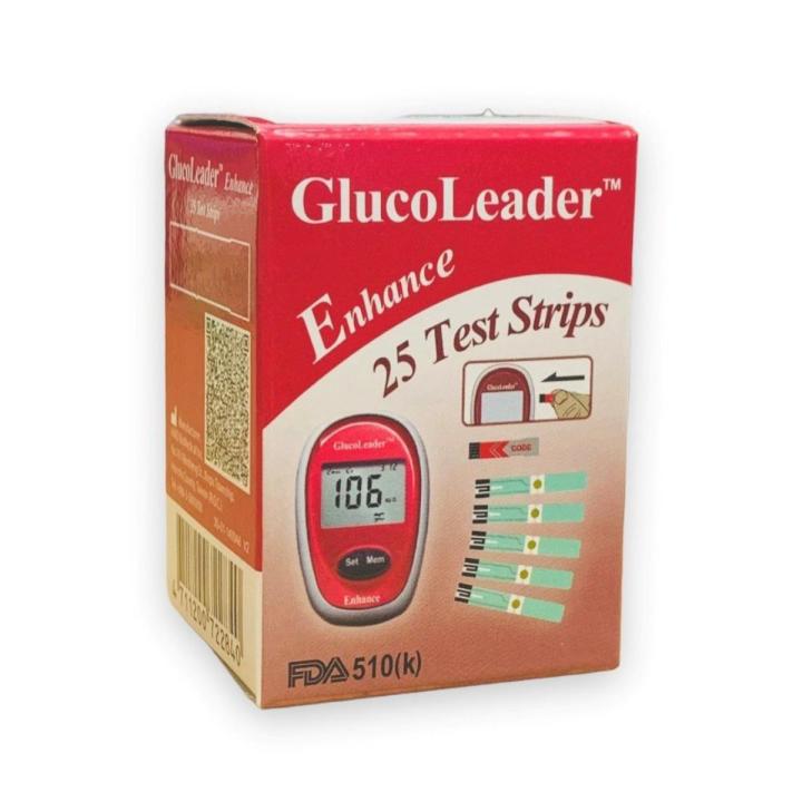 GlucoLeader Enhance RED Strips For Blood Glucose Monitor Test Strips 25 ...