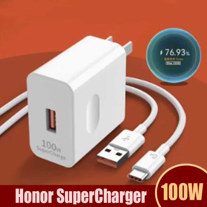 Honor 100W Fast Charger EU/US SuperCharge Power Adapter 1M 6A Usb Type ...